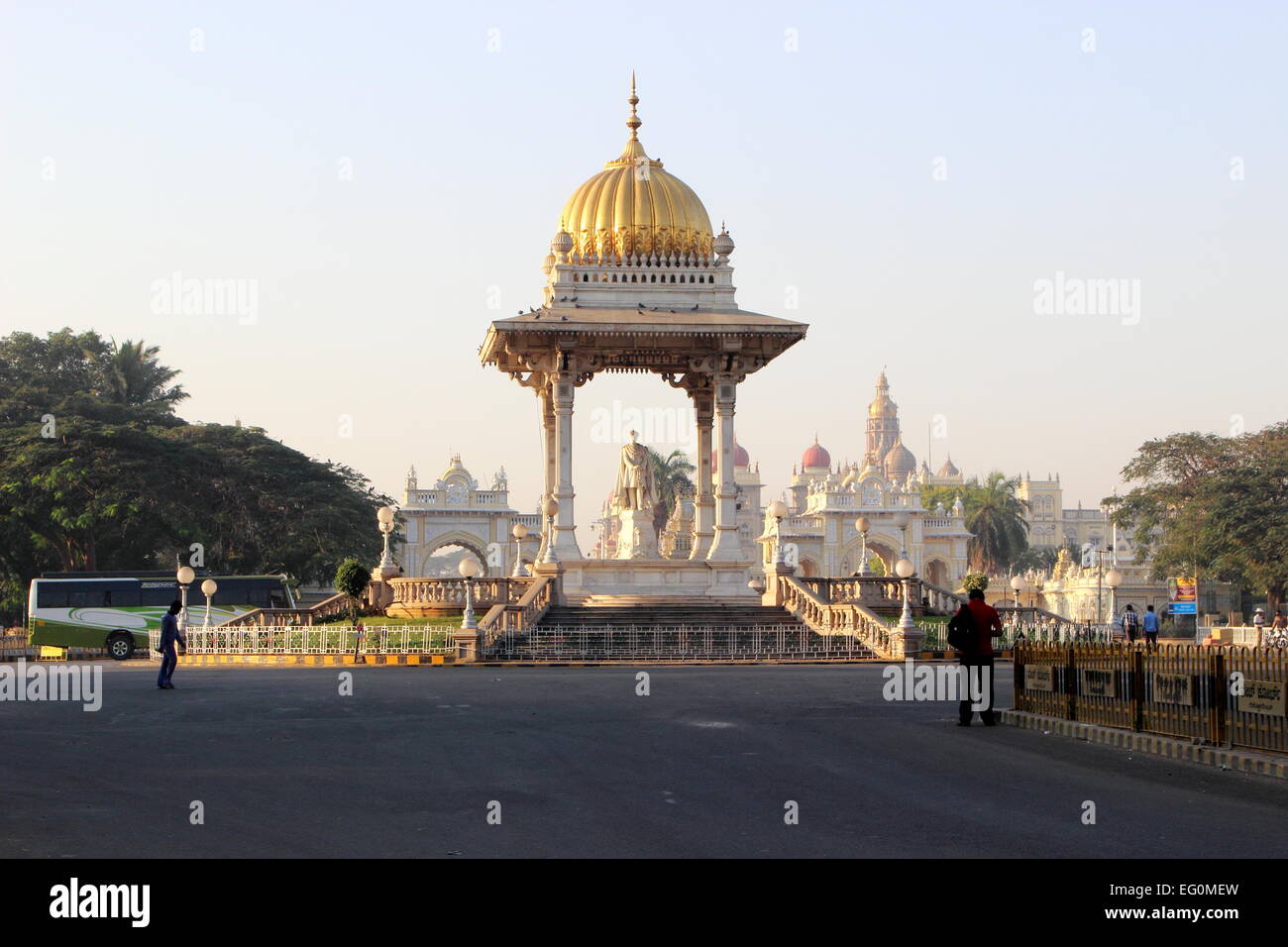 Circle of Chamaraja Wodeyar X in the centre of a roundabout in Mysore ...