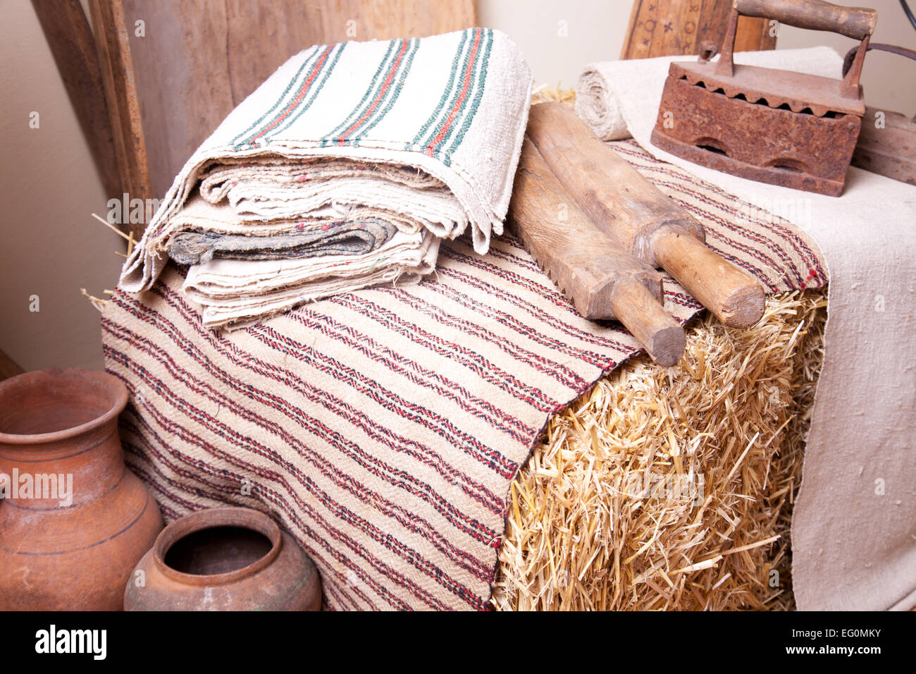 Antique wooden household items hi-res stock photography and images - Alamy