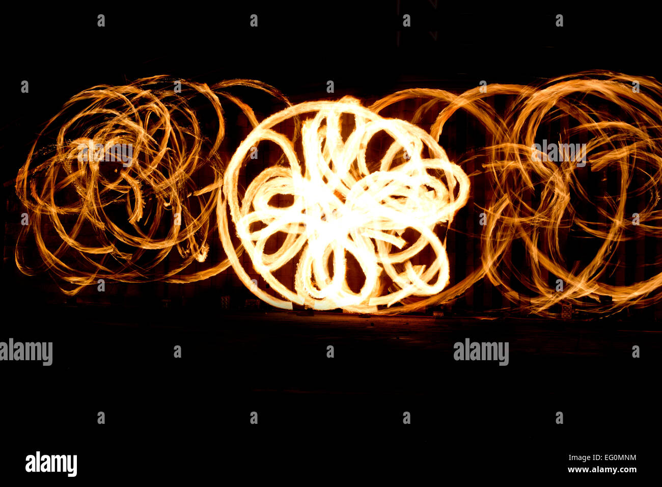 Fire Show Flaming Trails Stock Photo - Alamy