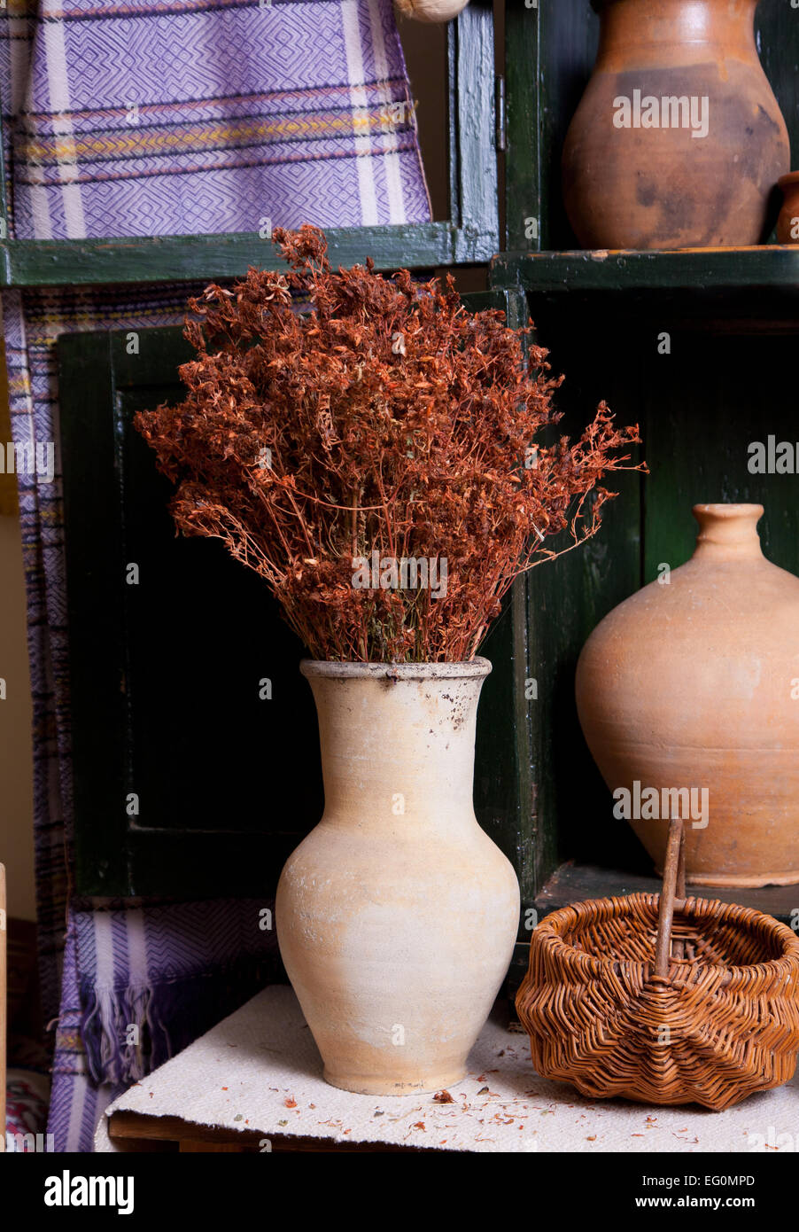 Still life of vintage household items Stock Photo - Alamy