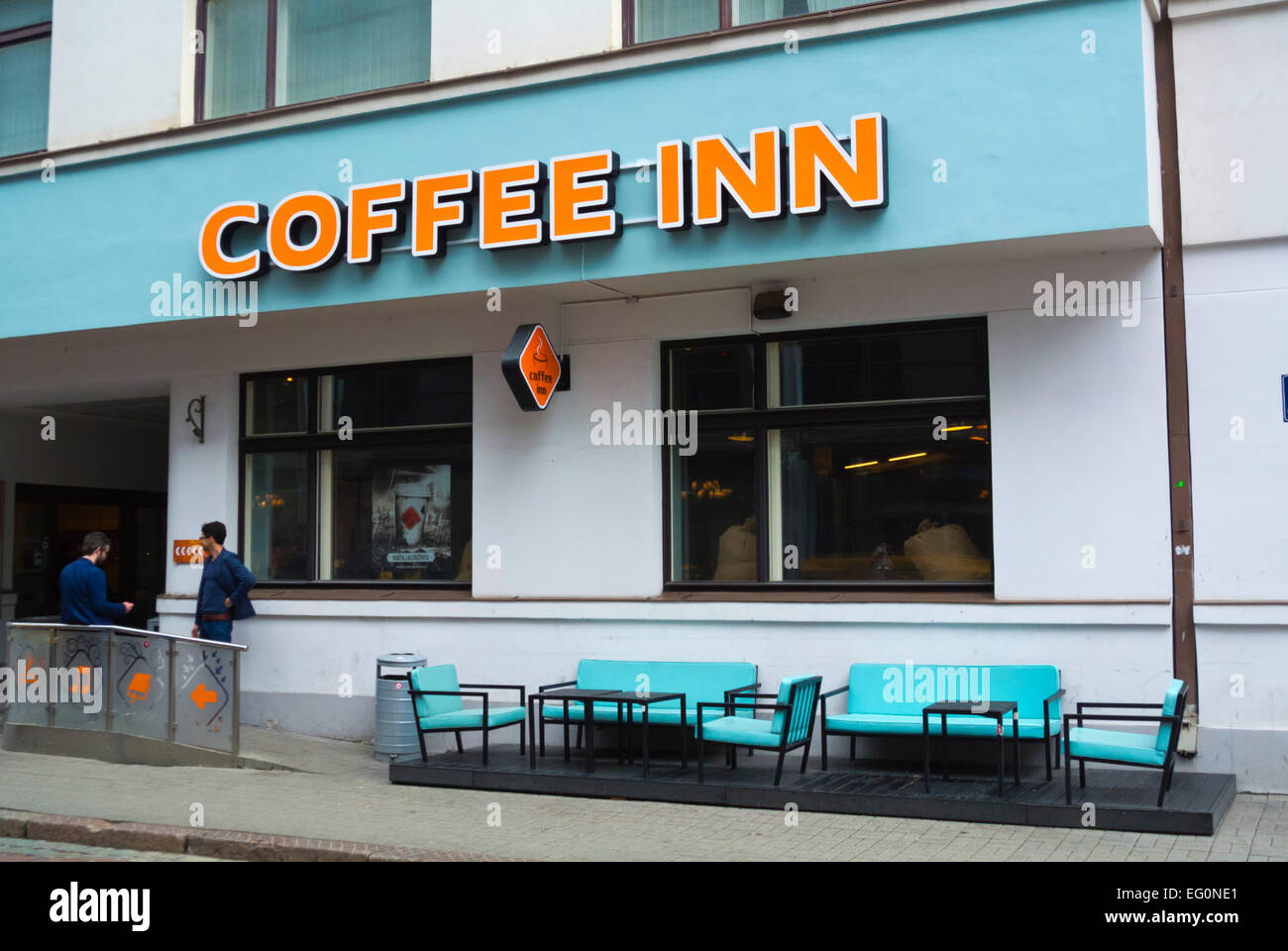 Modern cafe, old town, Riga, Latvia, the Baltic States, Europe Stock ...
