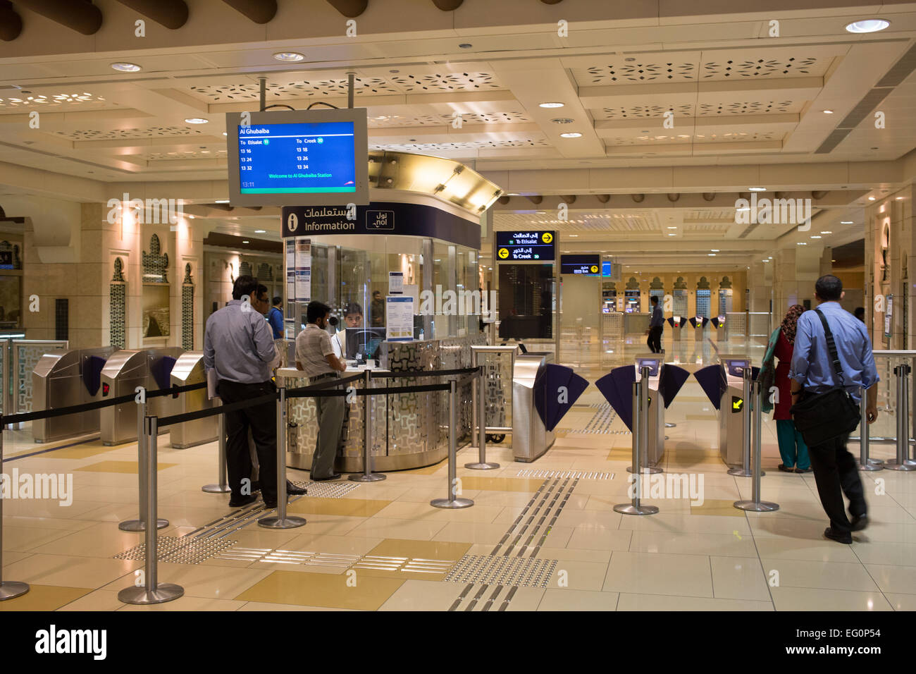 Dubai Metro at Al Ghubaiba Station, Green Line, Dubai UAE Stock Photo ...