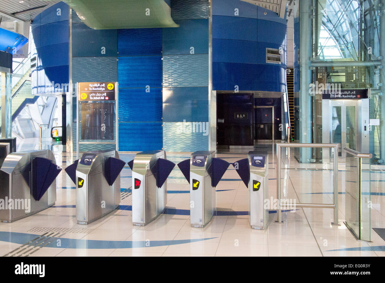 Dubai Metro Station at Nakheel Harour and Towers, Zone 2, Blue Line ...
