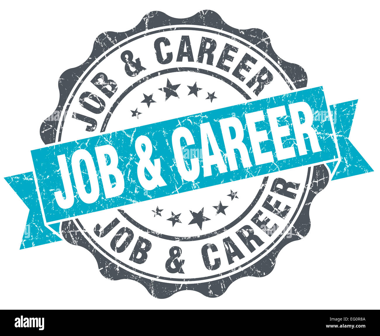 job and career vintage turquoise seal isolated on white Stock Photo - Alamy