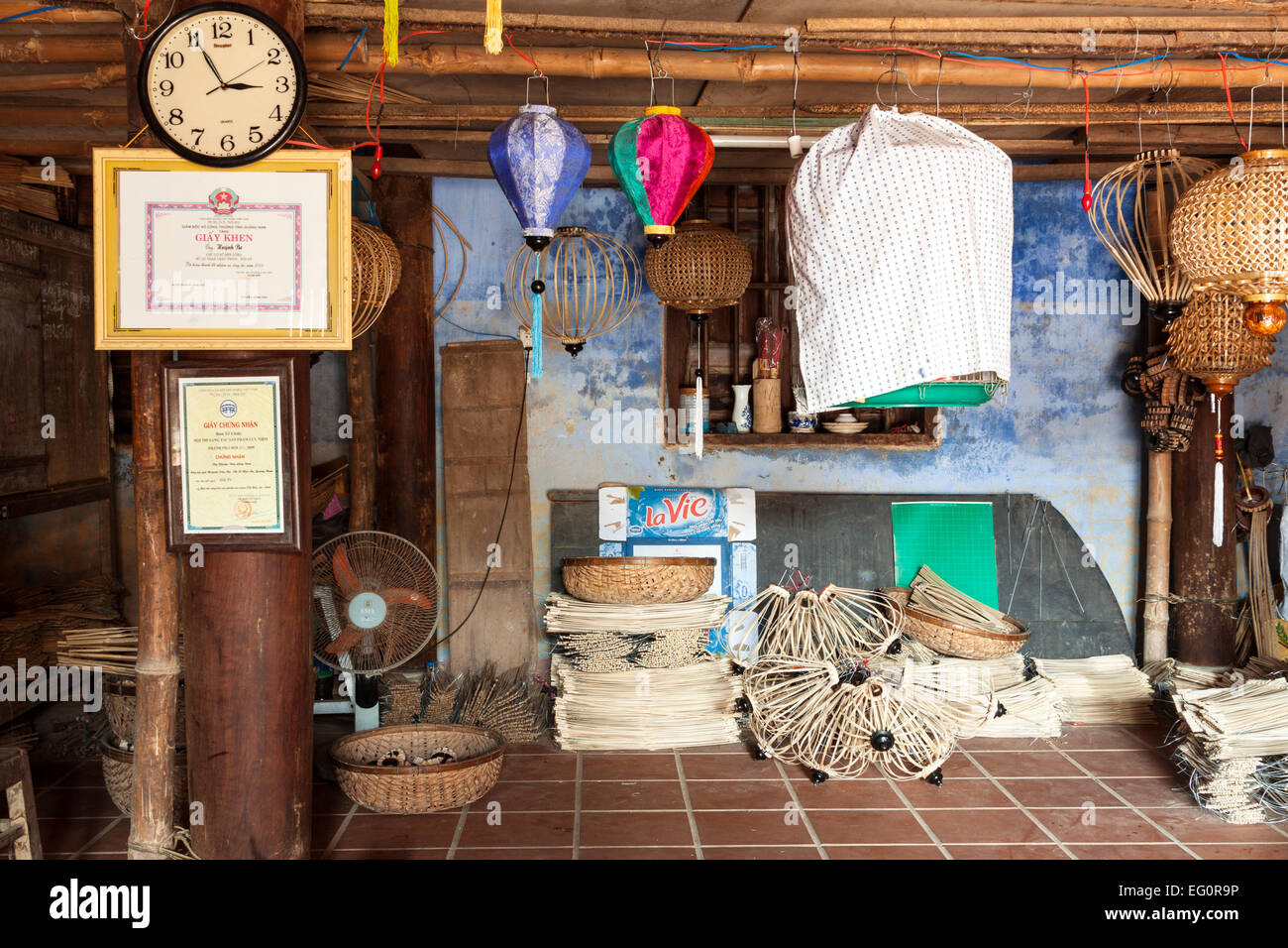Bamboo lantern Handicraft Workshop, Hoi An, Vietnam, Asia Stock Photo ...
