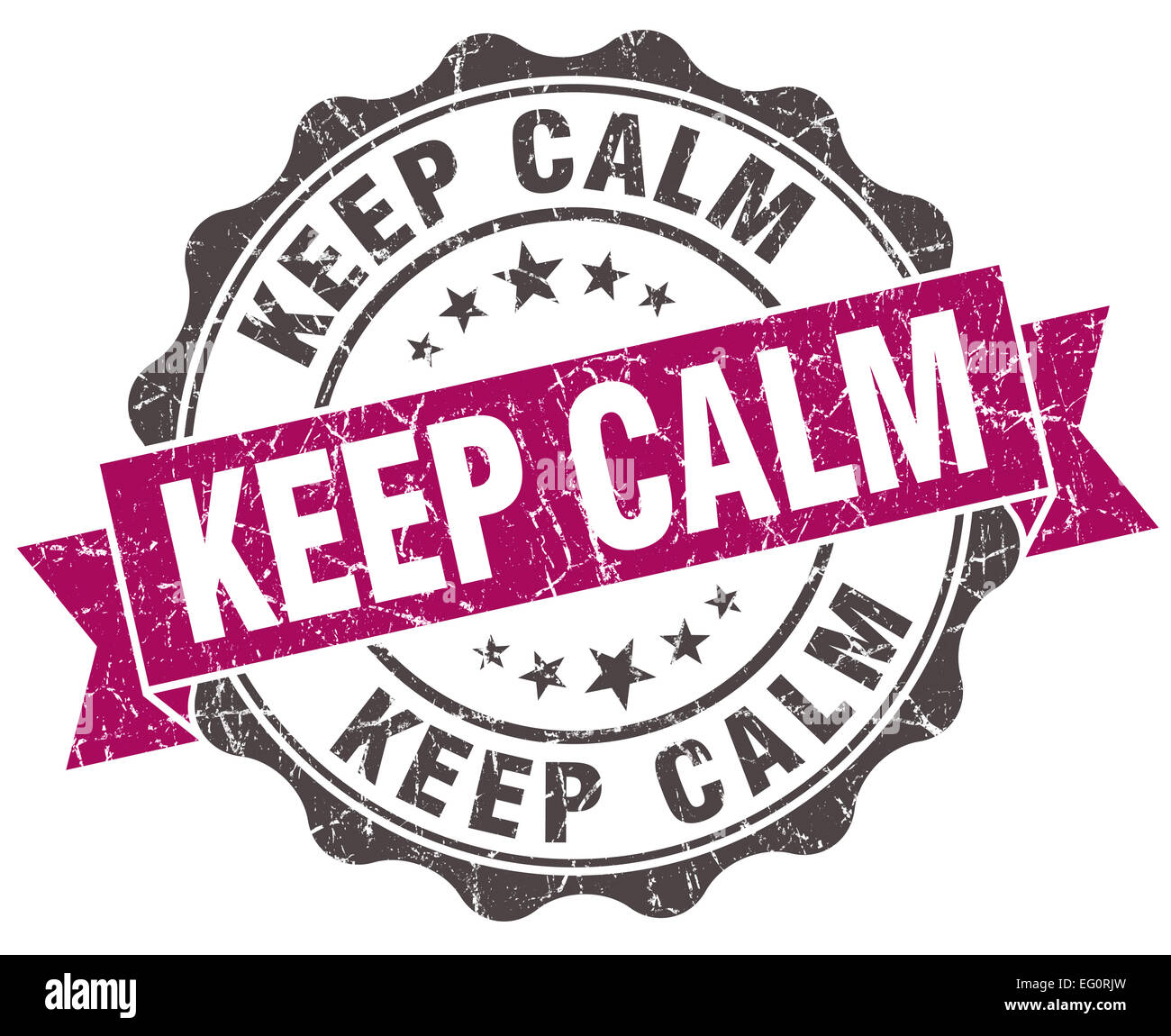keep calm grunge violet seal isolated on white Stock Photo - Alamy
