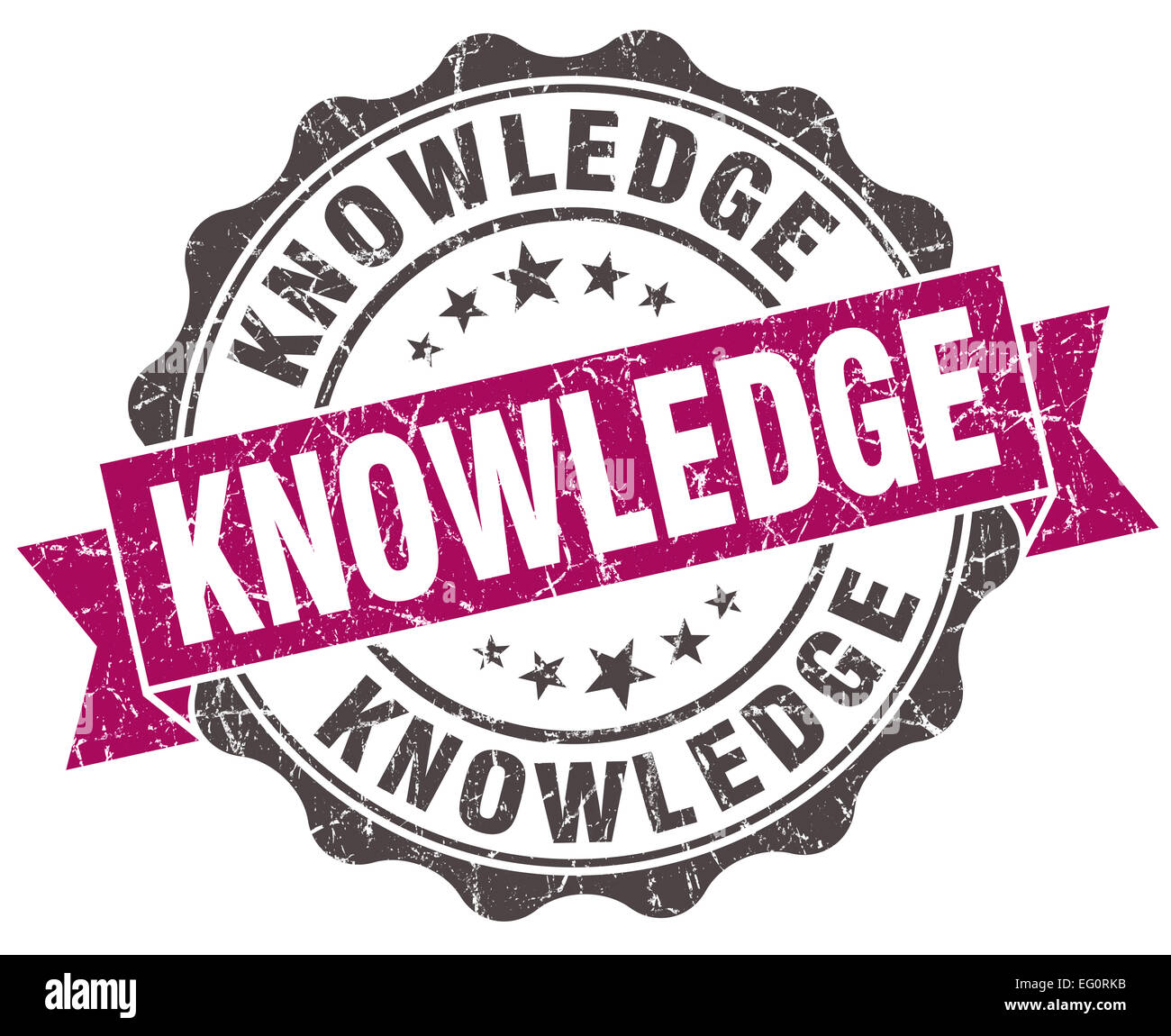 knowledge grunge violet seal isolated on white Stock Photo - Alamy