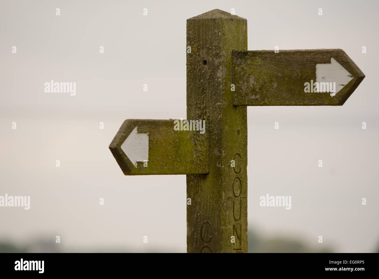 Wooden direction post with arms pointing in different directions Stock ...