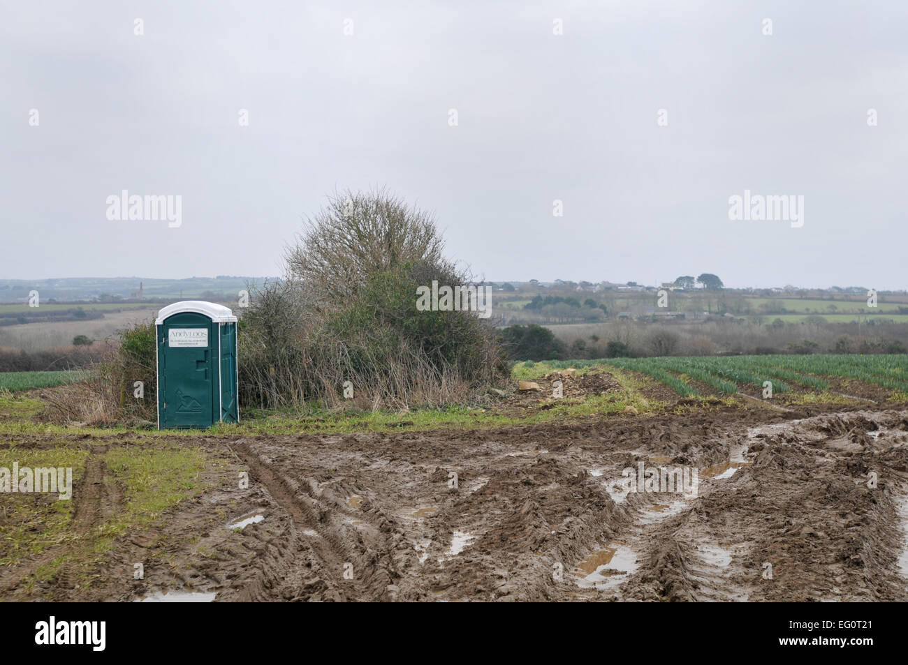 A portable toilet in a field Stock Photo - Alamy