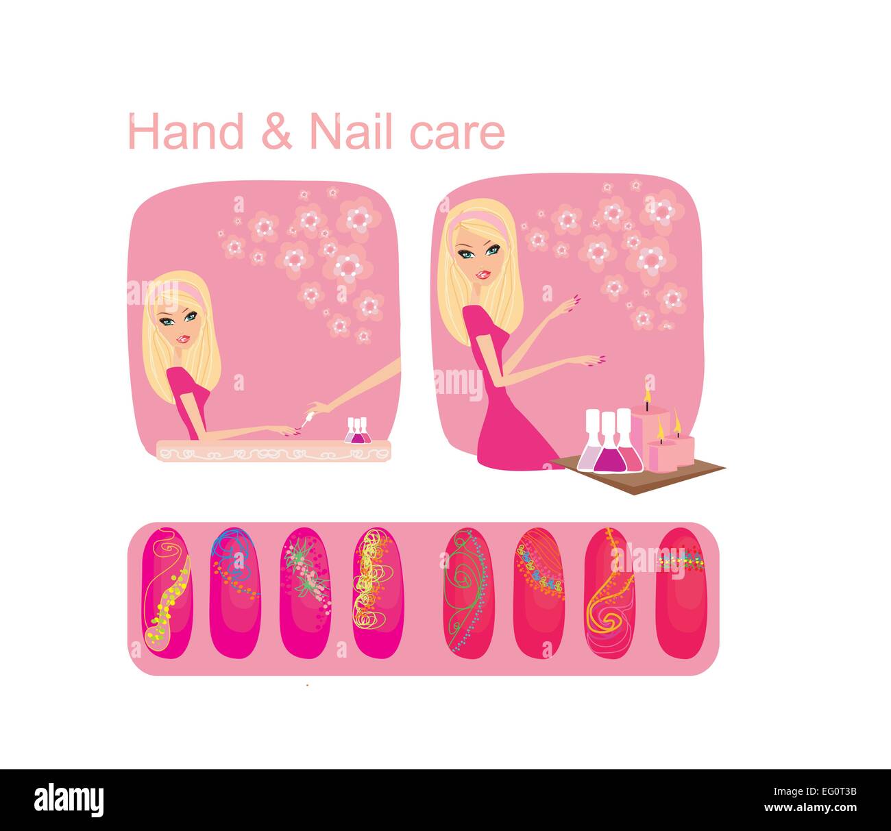 Pretty nails Stock Vector Images - Alamy