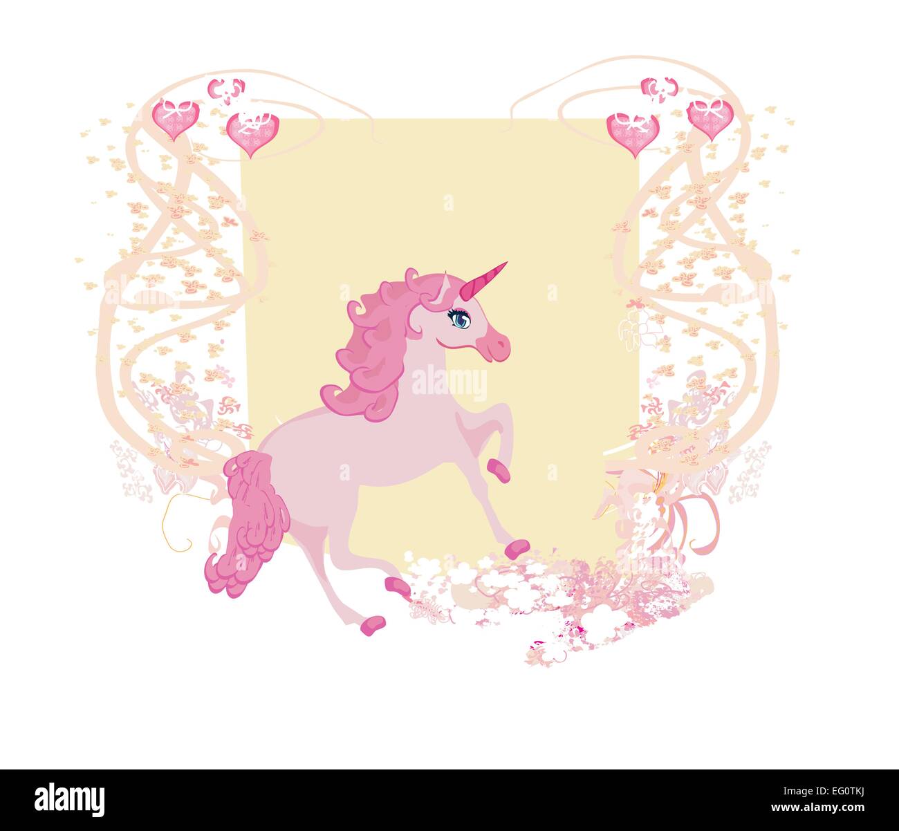 Vector Illustration of beautiful pink Unicorn Stock Vector Image & Art ...