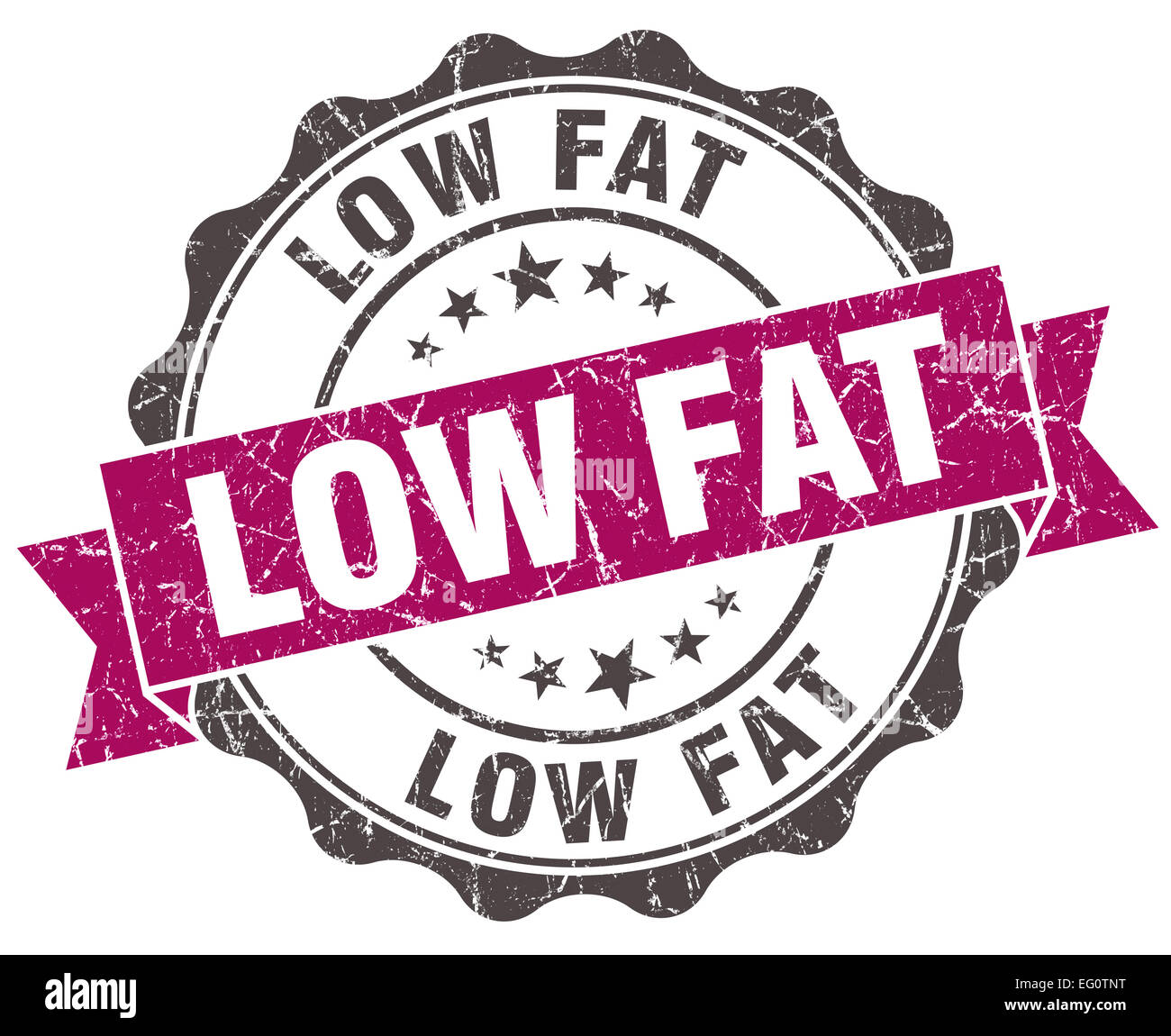 low fat grunge violet seal isolated on white Stock Photo - Alamy