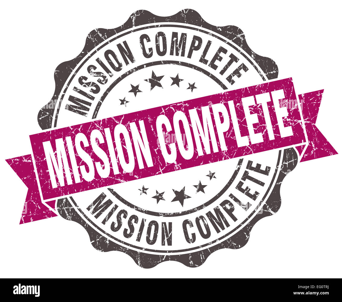 Mission complete red round grunge hi-res stock photography and images - Alamy