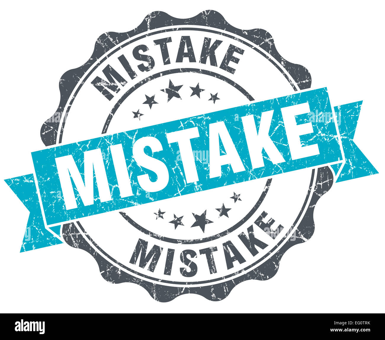 mistake vintage turquoise seal isolated on white Stock Photo - Alamy