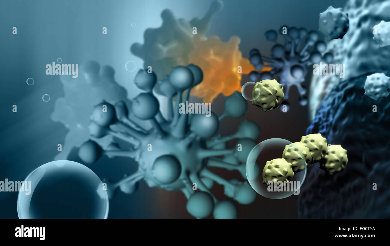 cancer cell made in 3d software Stock Photo - Alamy