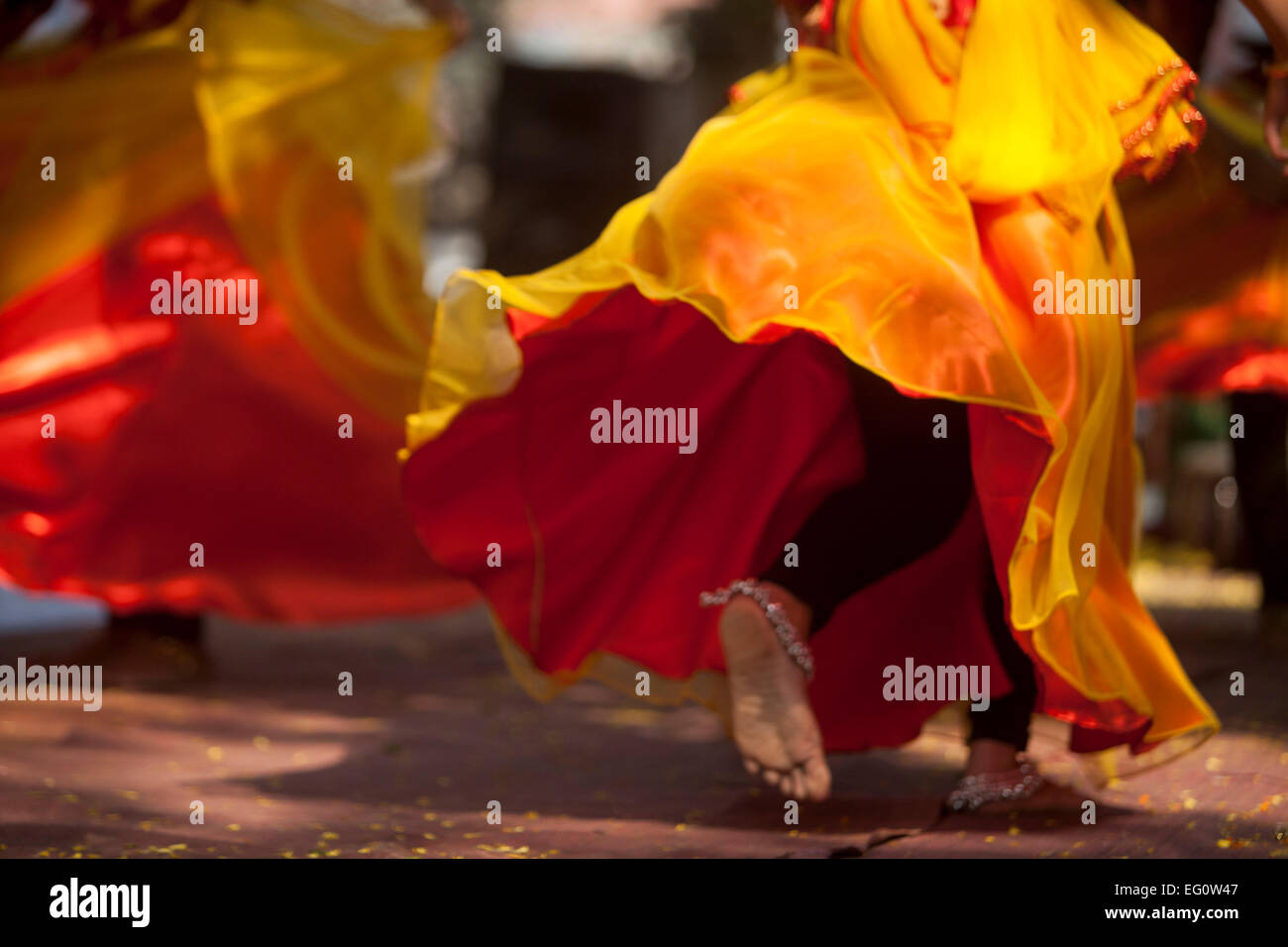 Dhaka, Bangladesh. 13th February, 2015. Bangladeshi women perform a ...