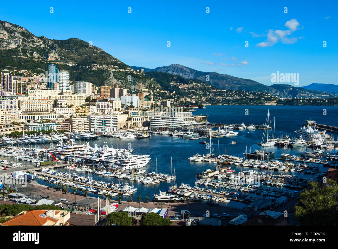 Monte Carlo and the marina, Monaco Principality Stock Photo - Alamy