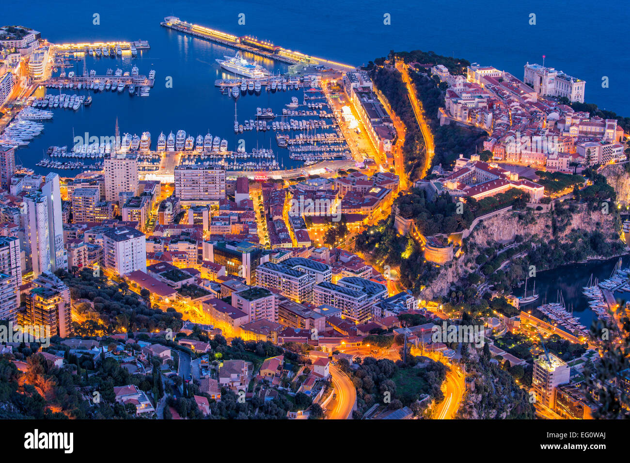 Monaco Principality at sunset Stock Photo - Alamy