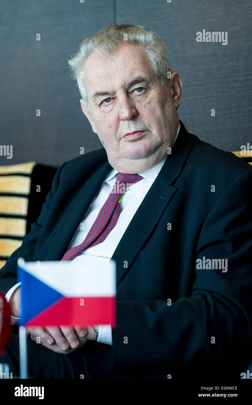 Jumeirah Towers, Abu Dhabi. 13th Feb, 2015. Czech President Milos Zeman ...