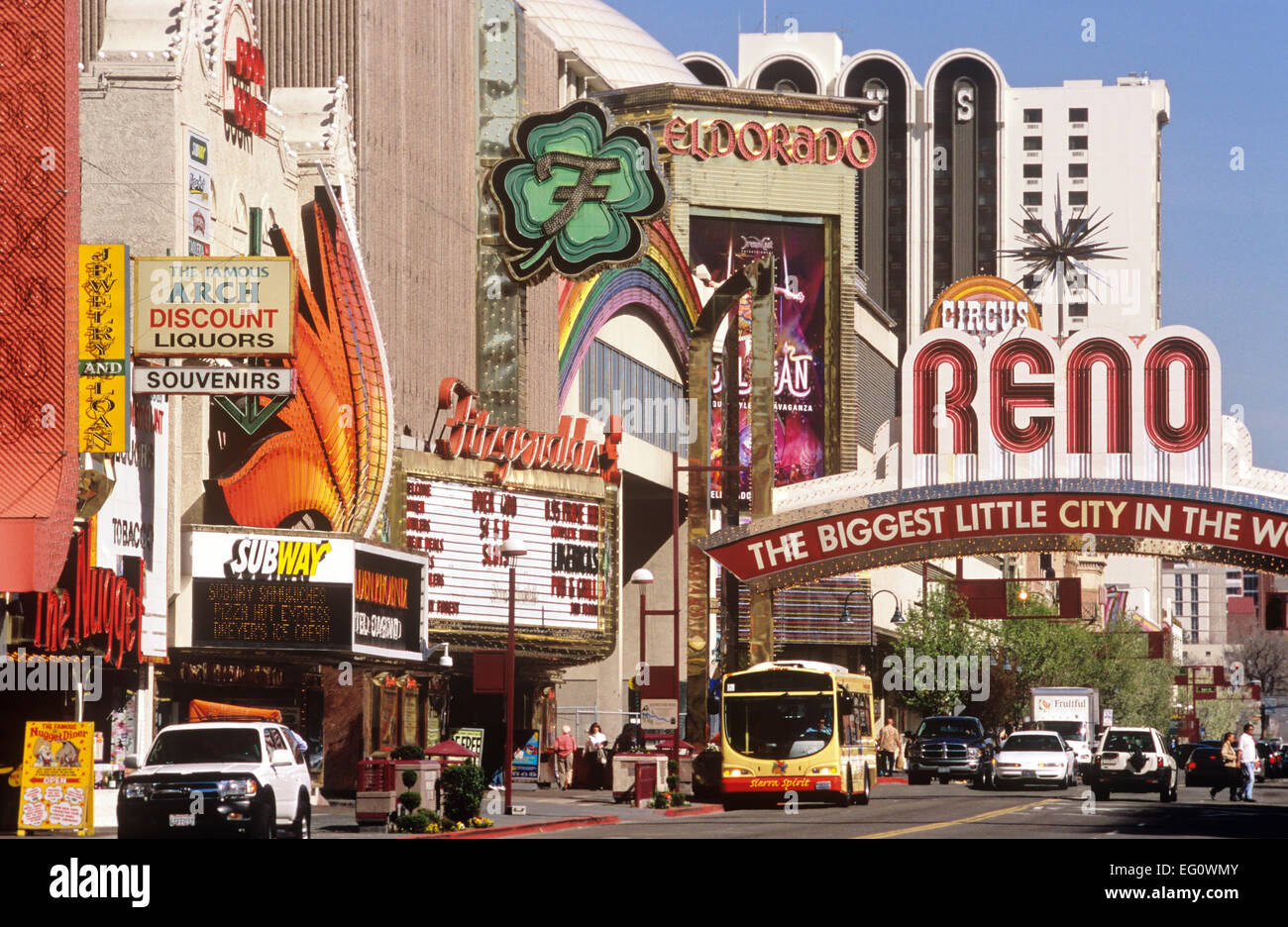 The city's old arch sign still boasts of Reno as "The Biggest Little ...
