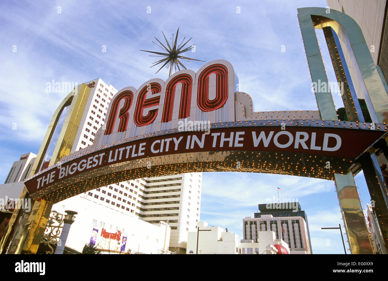 The city's old arch sign still boasts of Reno as "The Biggest Little ...