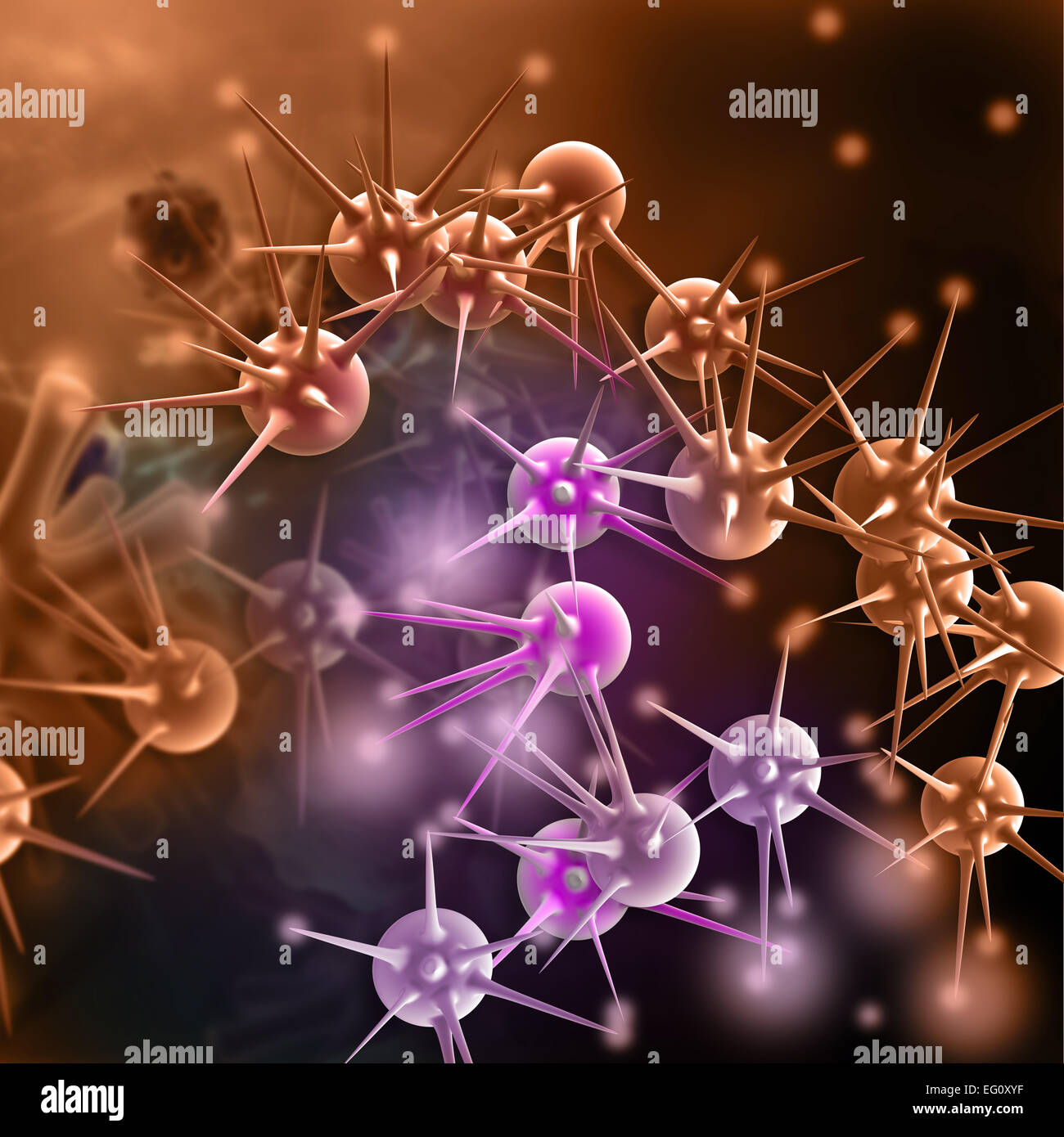 cancer cell made in 3d software Stock Photo - Alamy