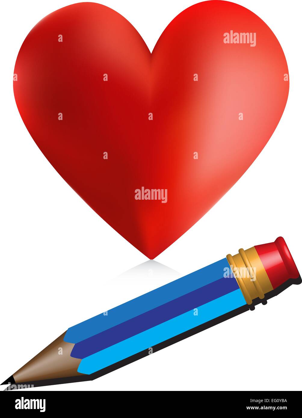 Pencil heart Stock Vector Images - Alamy