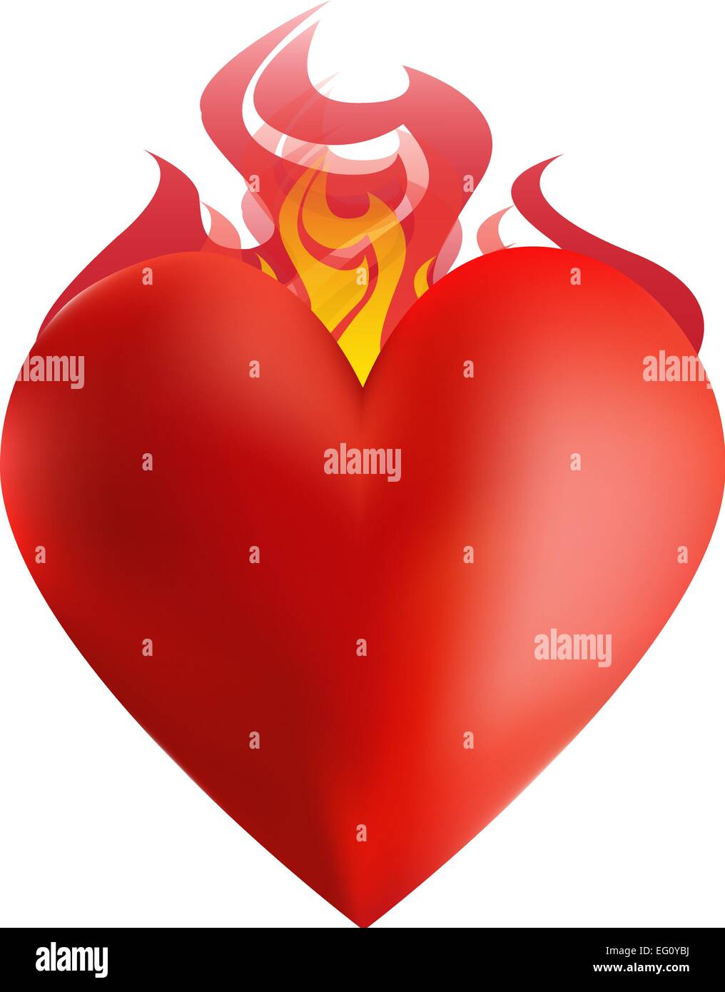 Heart on Fire Stock Vector Image & Art - Alamy