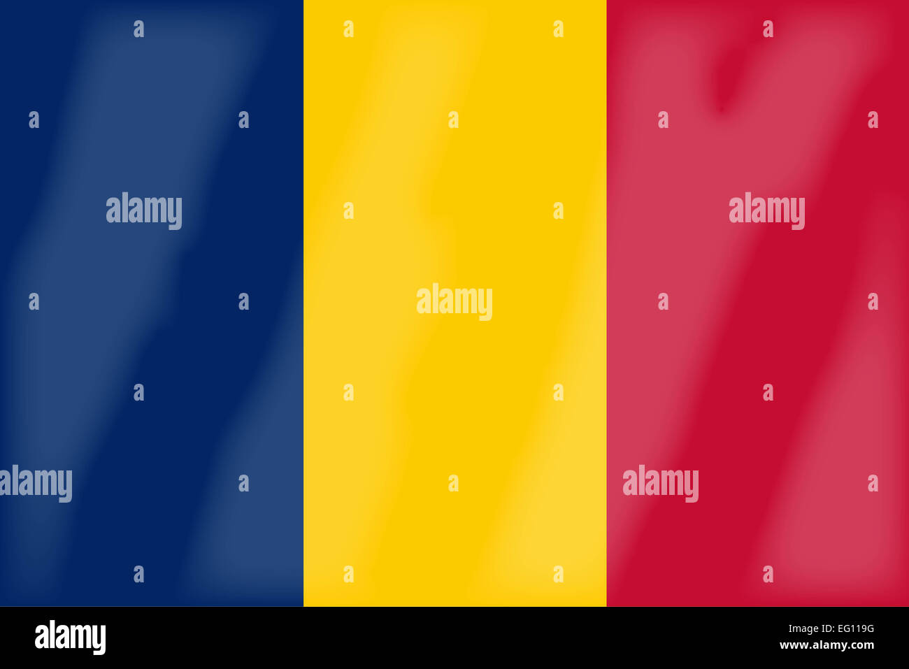 The flag of the African country of Chad Stock Photo - Alamy