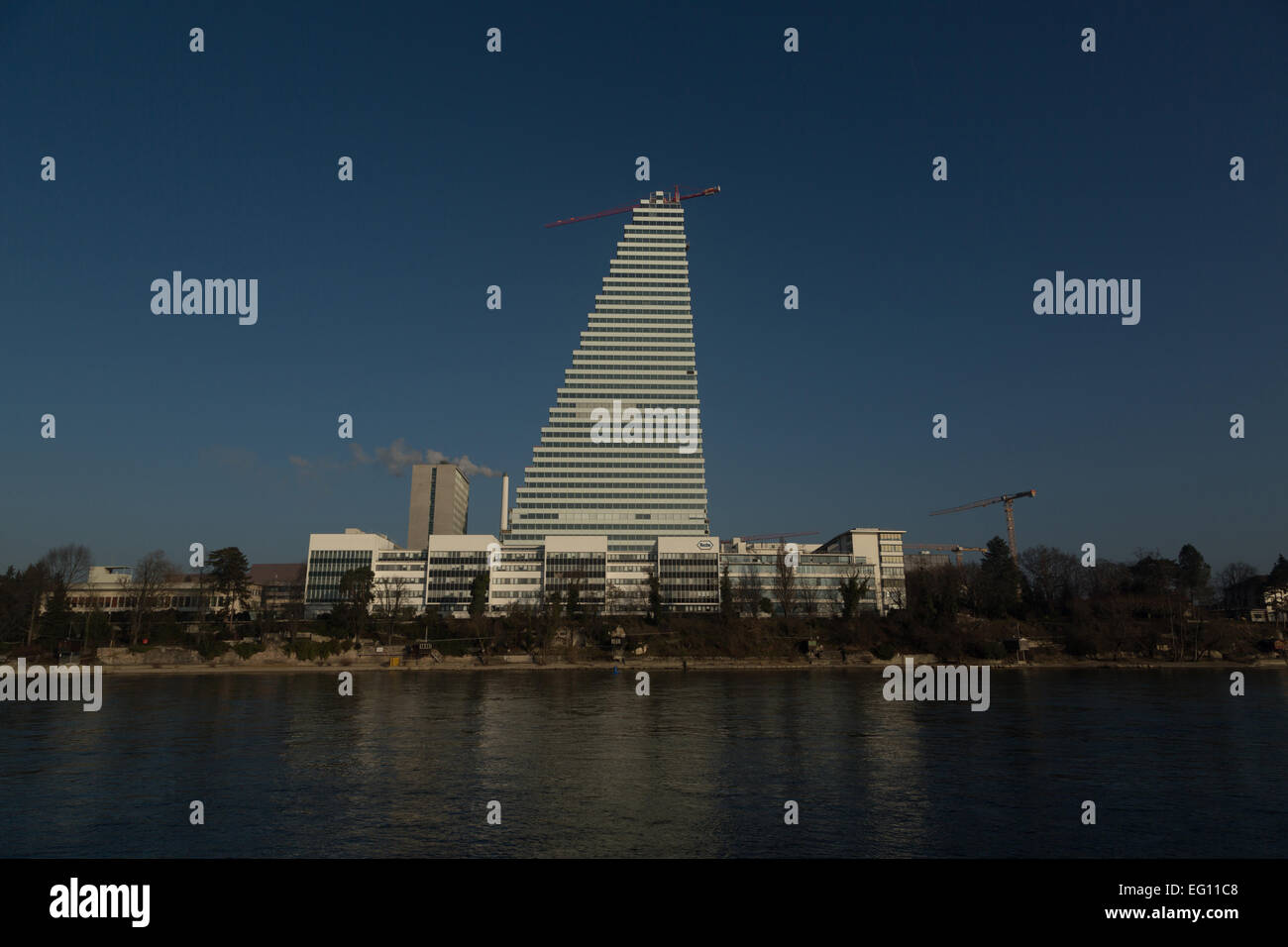 Basel, Switzerland. 12th Feb, 2015. A photograph of the new Roche Tower ...