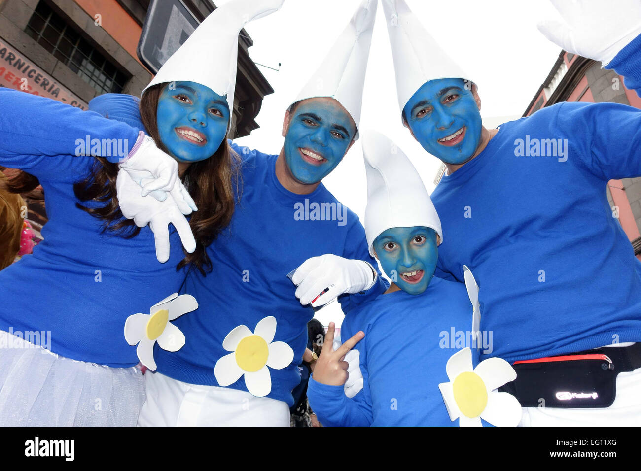 Woman In Smurf Costume