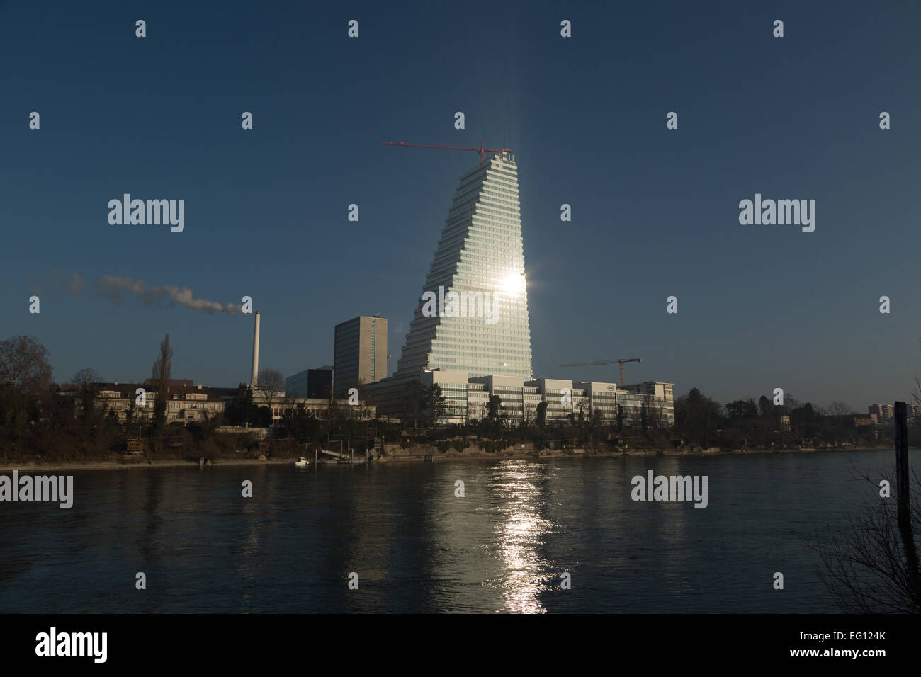 Basel, Switzerland. 12th Feb, 2015. A photograph of the new Roche Tower ...