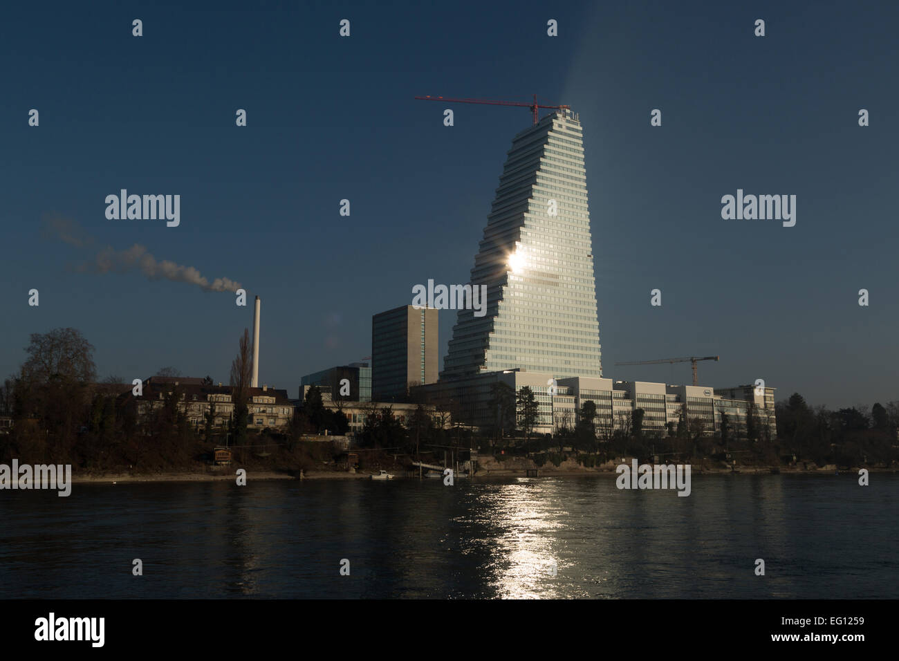Basel, Switzerland. 12th Feb, 2015. A photograph of the new Roche Tower ...
