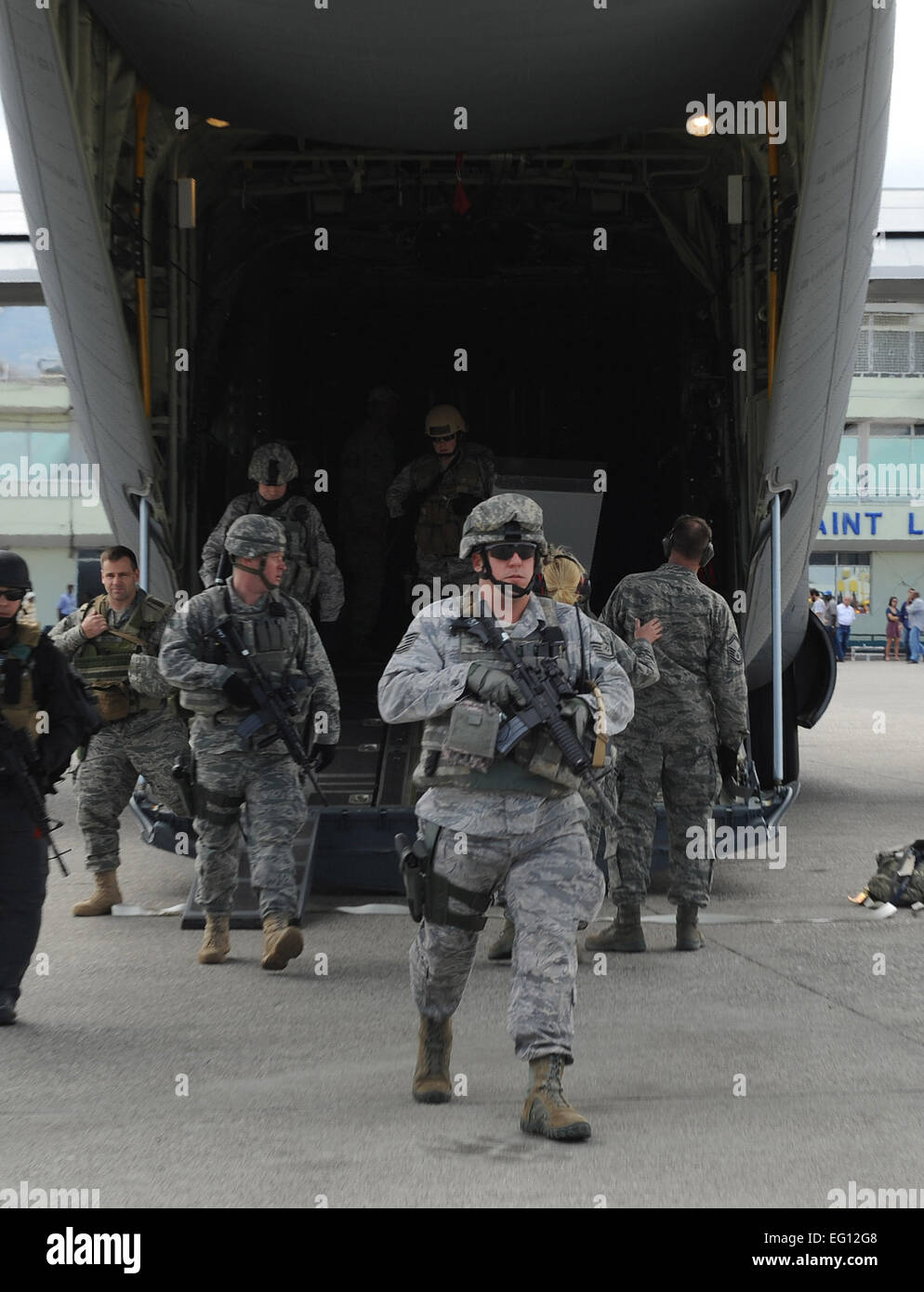 Airmen from the 621st Contingency Response Wing from Joint Base McGuire ...