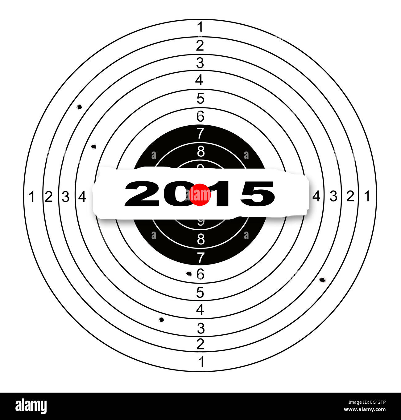 Shooting target with word 2015 made in 2d software Stock Photo - Alamy
