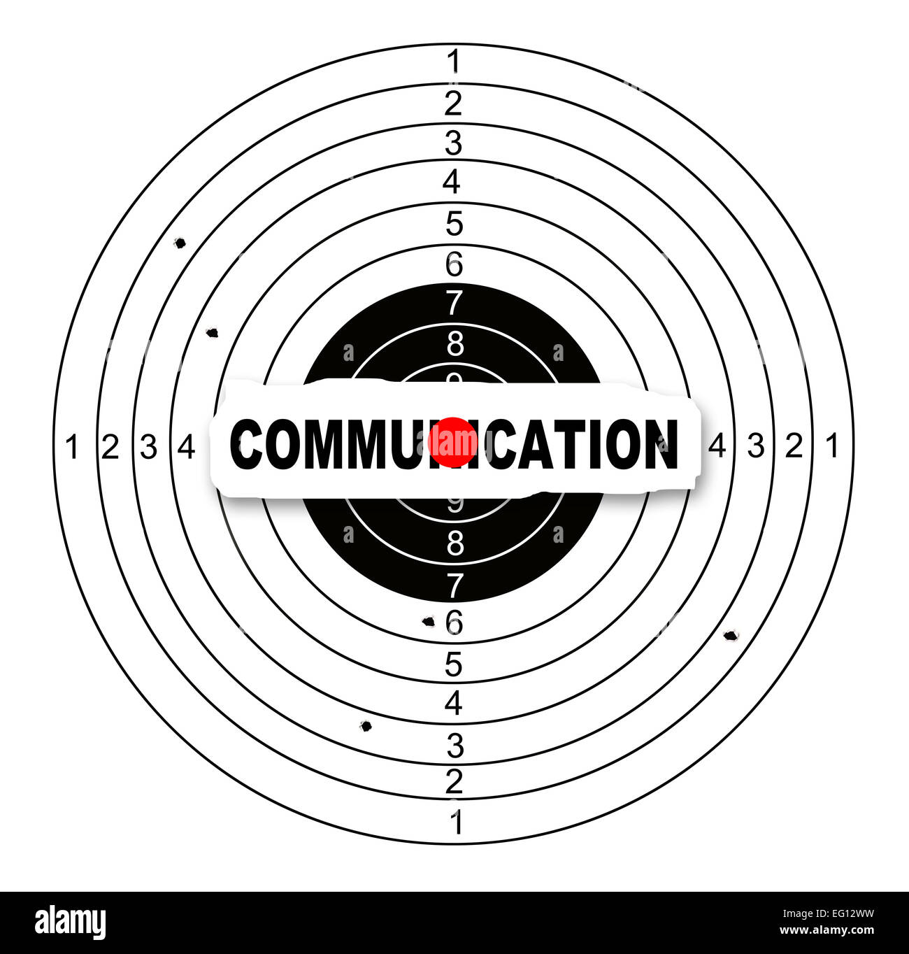 Shooting target with word communication made in 2d software Stock Photo ...