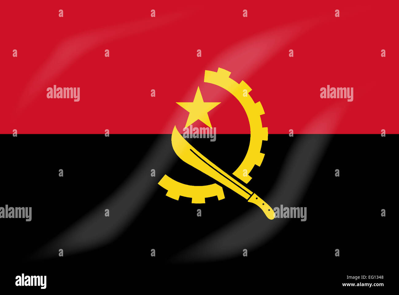 The flag of the African country of Angola Stock Photo - Alamy