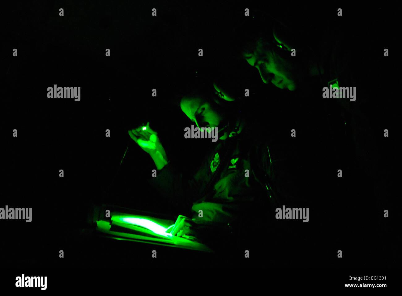 U.S. Air Force 1st Lieutenant John McDaniel and Lt. Col. Jim Ackerman ...