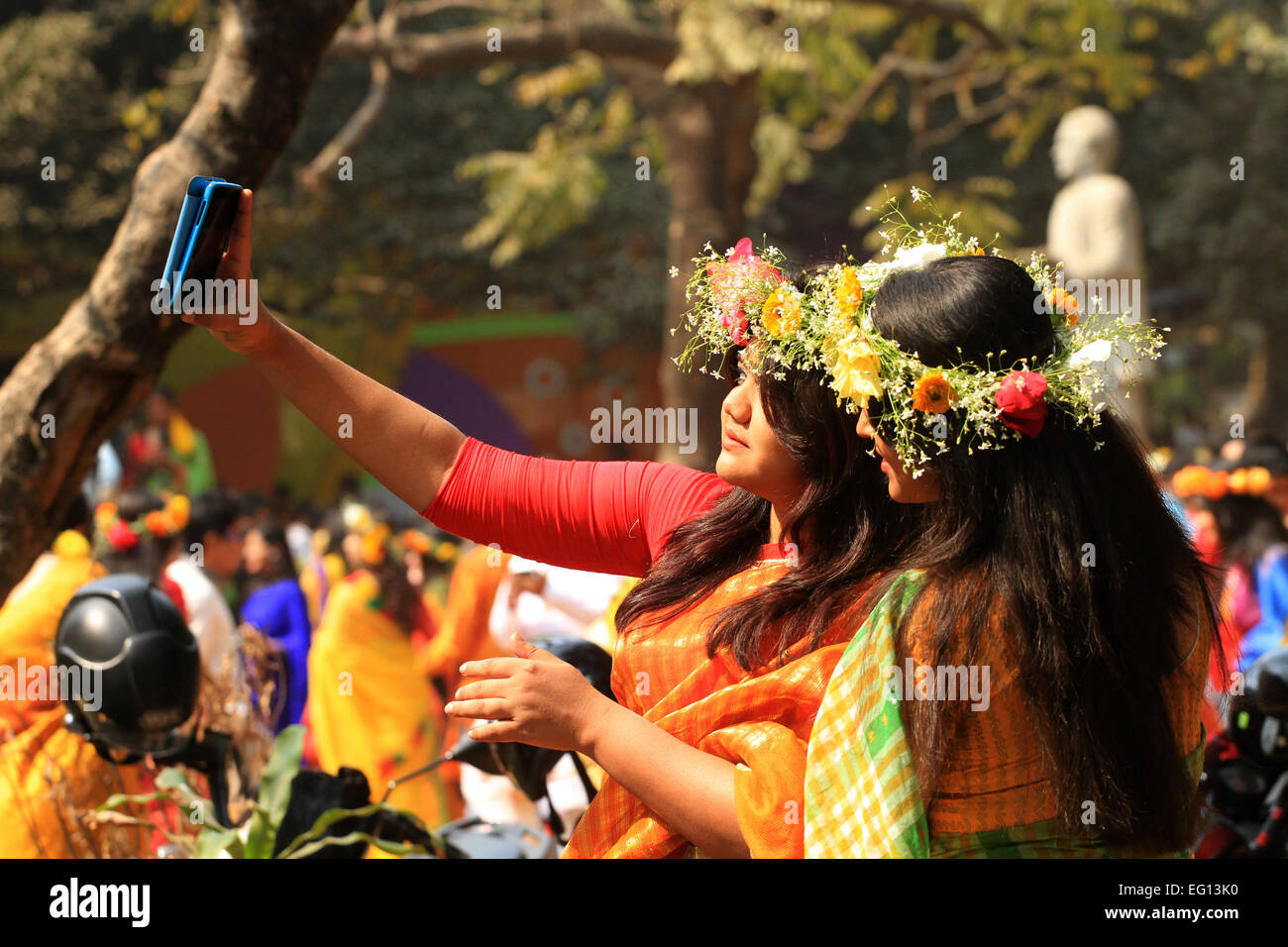 Dhaka, Bangladesh. 13th Feb, 2015. The arrival of Pahela Falgun (The ...