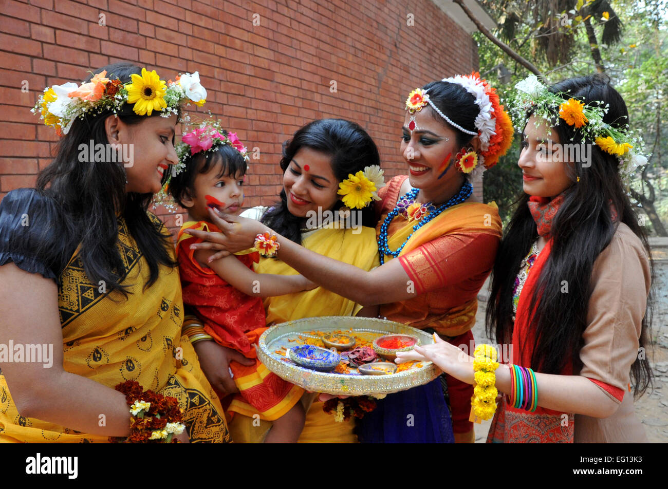 Dhaka, Bangladesh. 13th Feb, 2015. The arrival of Pahela Falgun (The ...