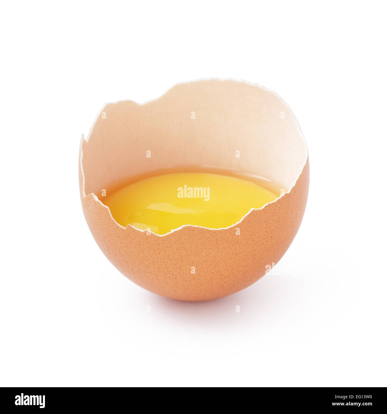 half of broken egg isolated on white Stock Photo - Alamy
