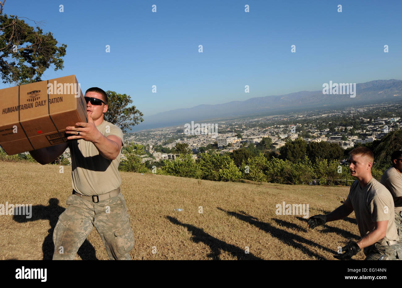 At the landing zone 6 distribution center in port au prince hi-res ...