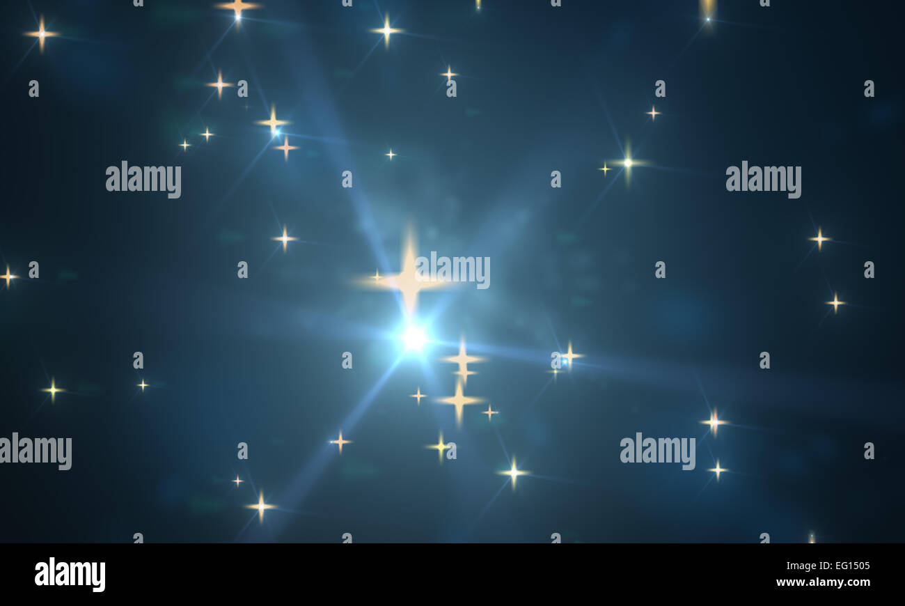 star with lens flare and bokeh effect made in 3d software Stock Photo ...