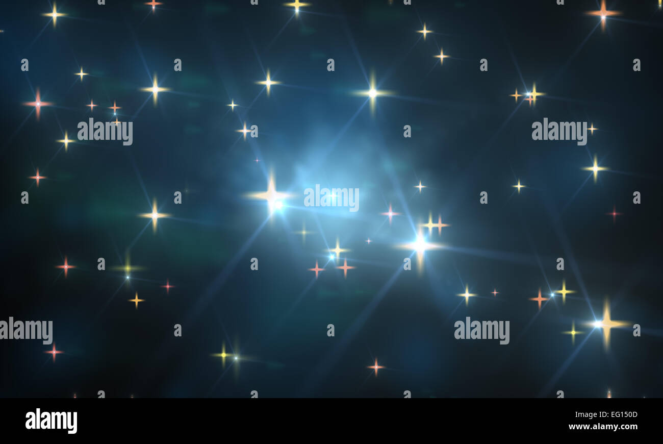 star with lens flare and bokeh effect made in 3d software Stock Photo ...