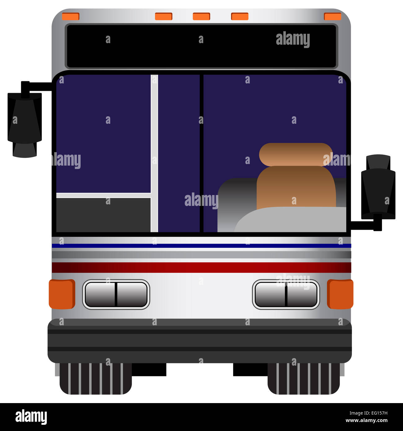 An image of the front view of a bus Stock Photo - Alamy