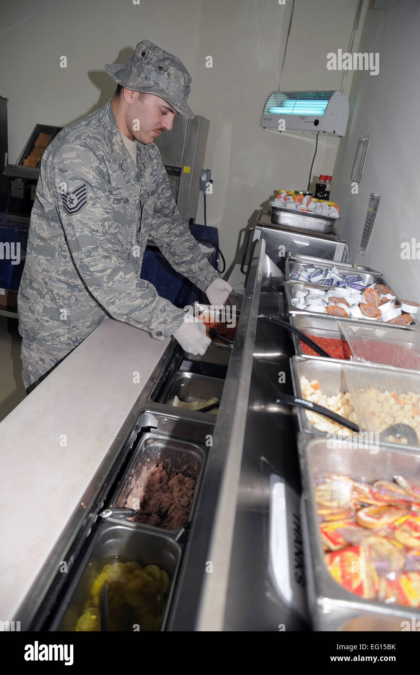 Tech. Sgt. Rusty Zortman, facility manager for "Roy’s" flight kitchen ...