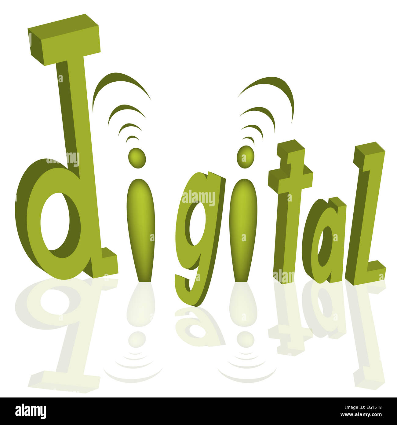 An image of a stylized digital word in 3d letters Stock Photo - Alamy