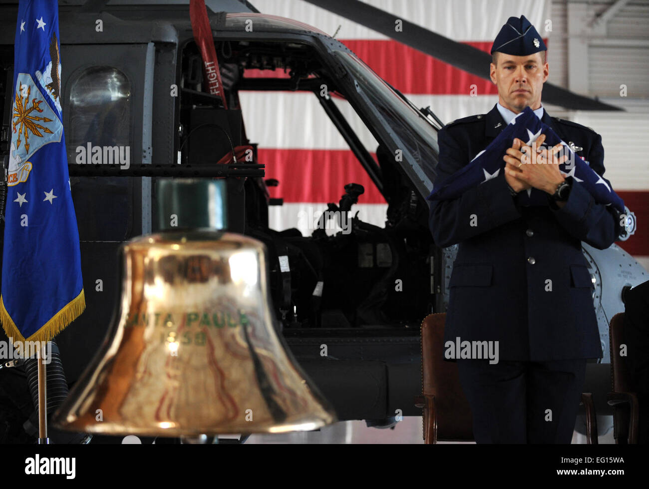 Lt. Col. Thomas Dorl, 66th Rescue Squadron Commander, pays his respects ...