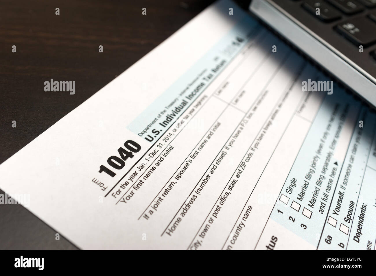 Individual tax return form 1040 Stock Photo - Alamy