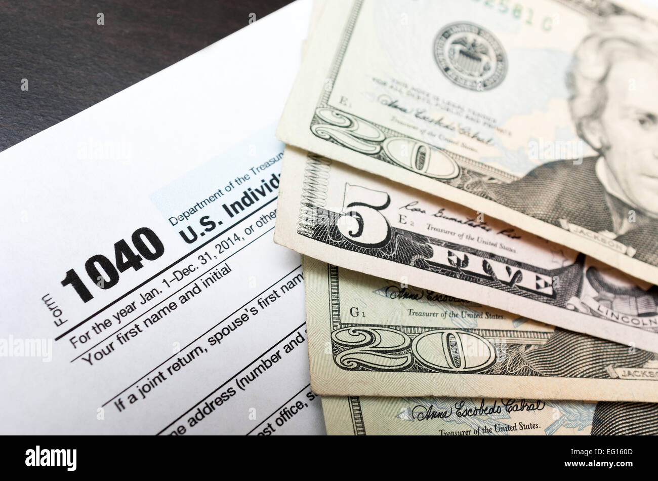 Individual tax return form 1040 Stock Photo - Alamy